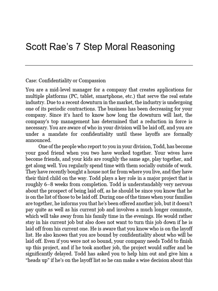 GEC 009 Scott Raes Moral Decision Making Model | PDF | Virtue | Layoff