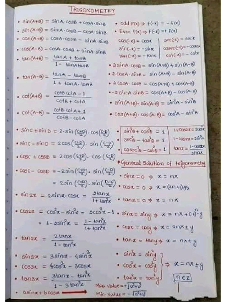 maths formule important | PDF