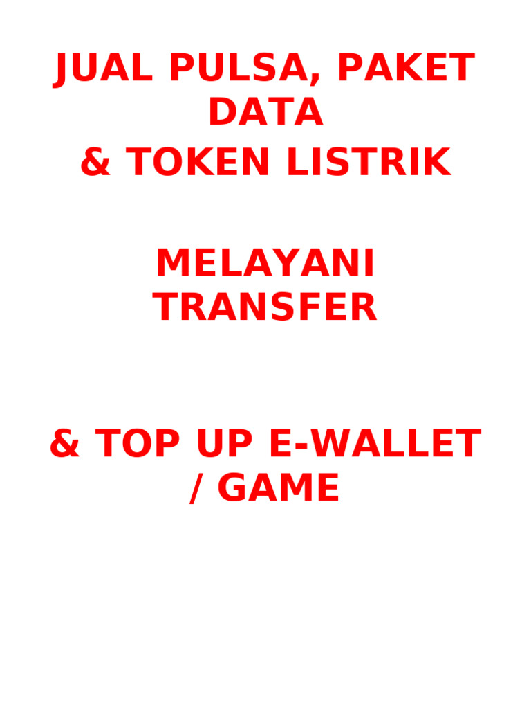 JUAL PULSA | PDF