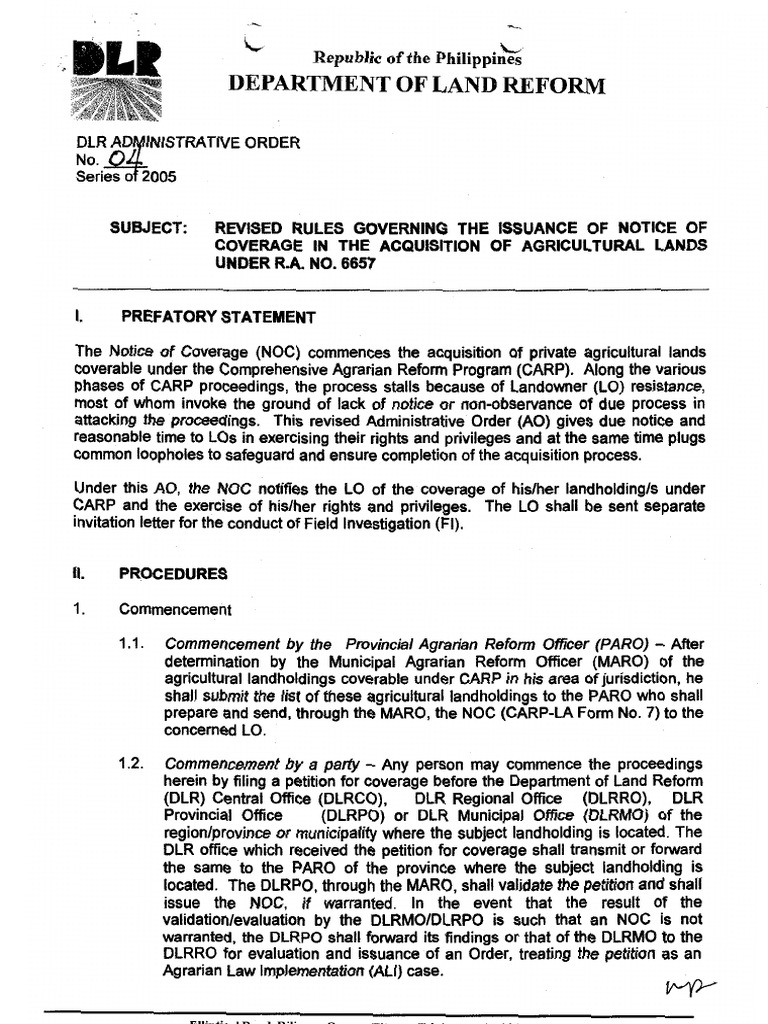 Ao-2005-04 - Revised Rules Governing The Issuance of Notice of Coverage ...