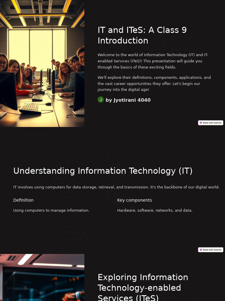 IT and ITeS A Class 9 Introduction | PDF | Outsourcing | Information ...