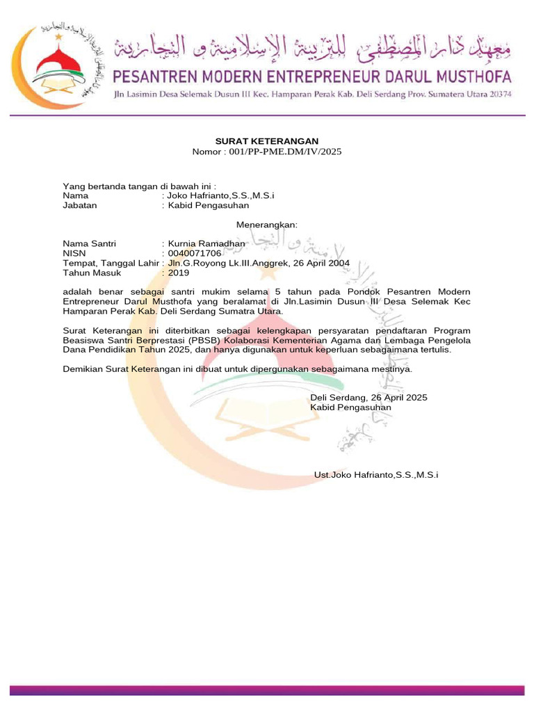 Surat Tanda Mukim Kurnia | PDF