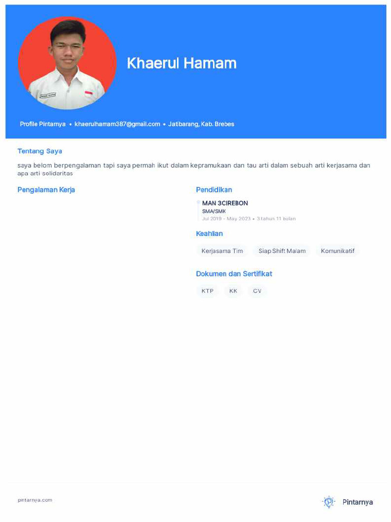 Khaerul Hamam_pintarnya_cv (1)_11zon | PDF