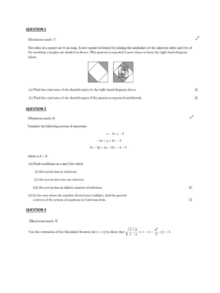 Sequences_Binomial_Proofs_3x3_practice_questions (1) | PDF