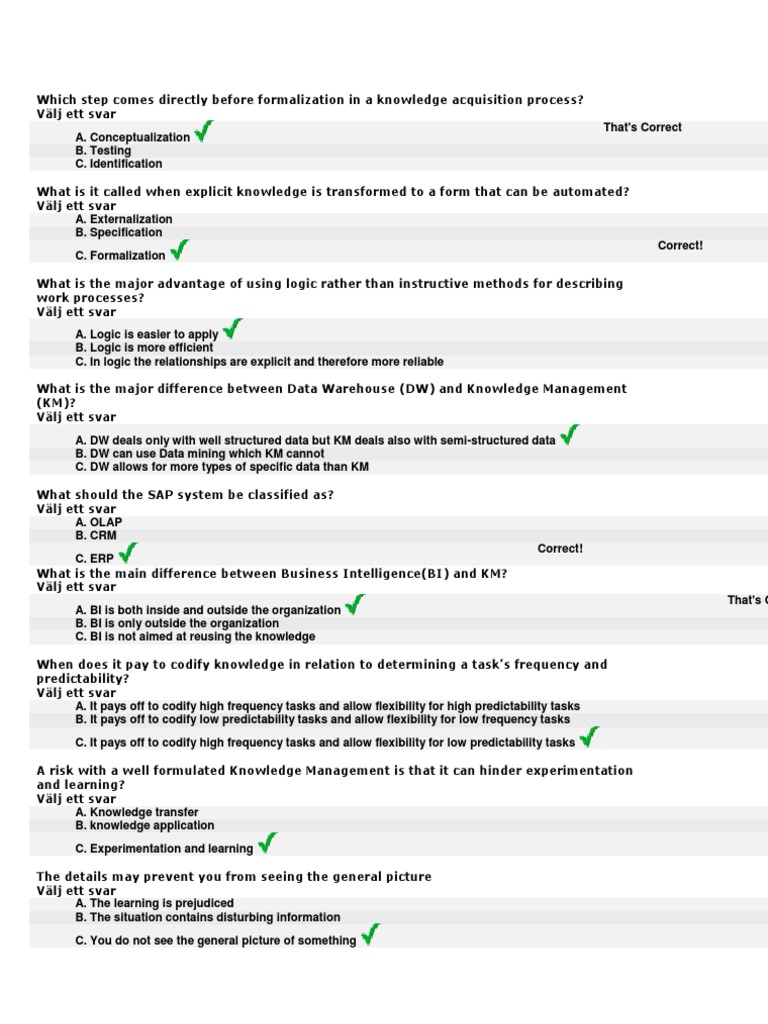 Knowledge Management Exam Questions | PDF | Knowledge Management ...