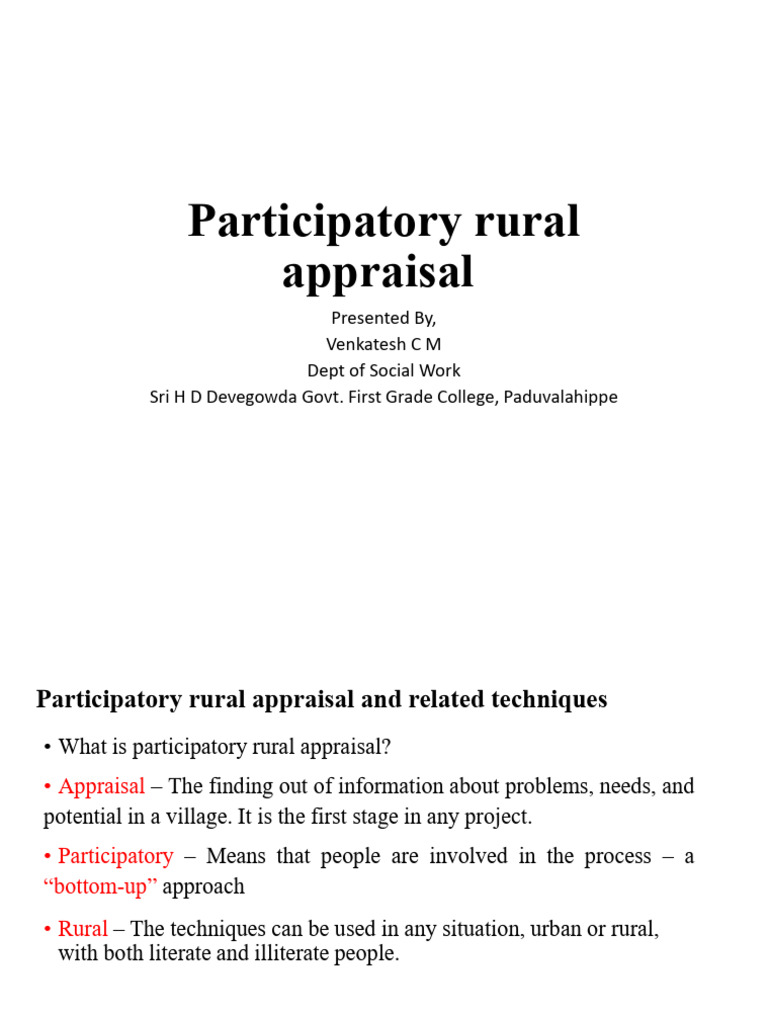 Participatory Rural Appraisal | PDF