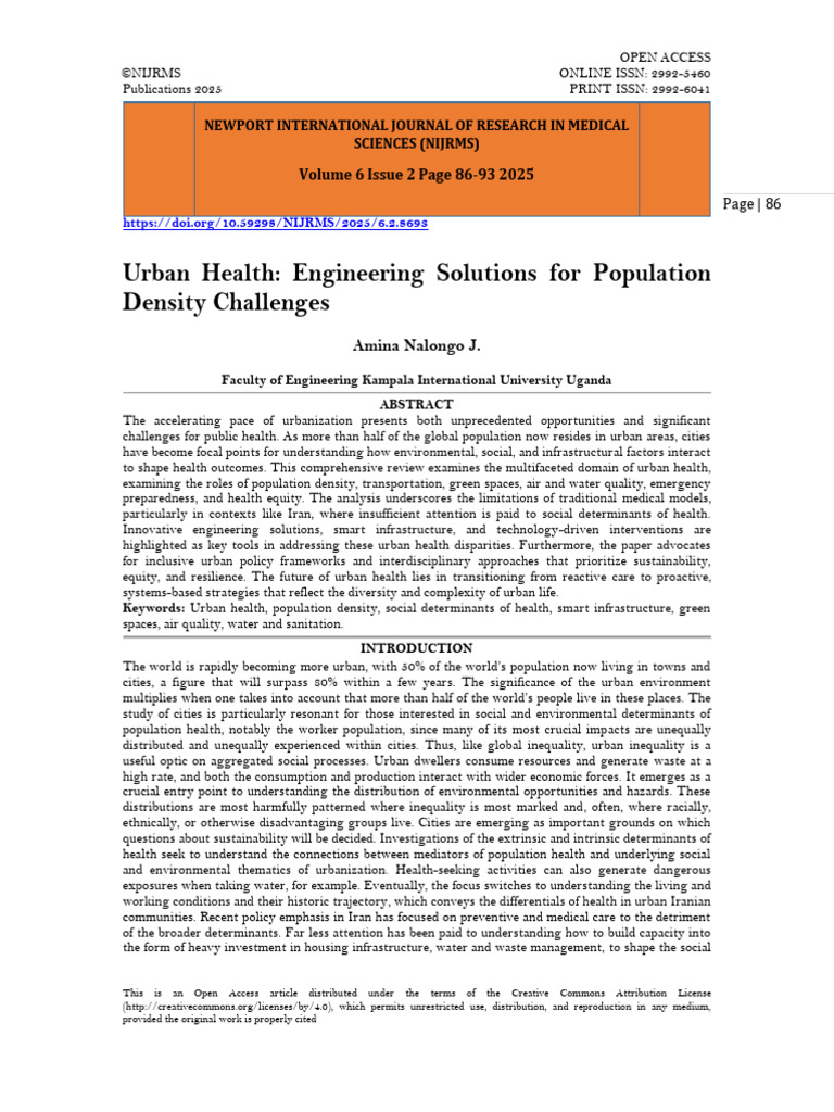 Urban Health: Engineering Solutions For Population Density Challenges ...