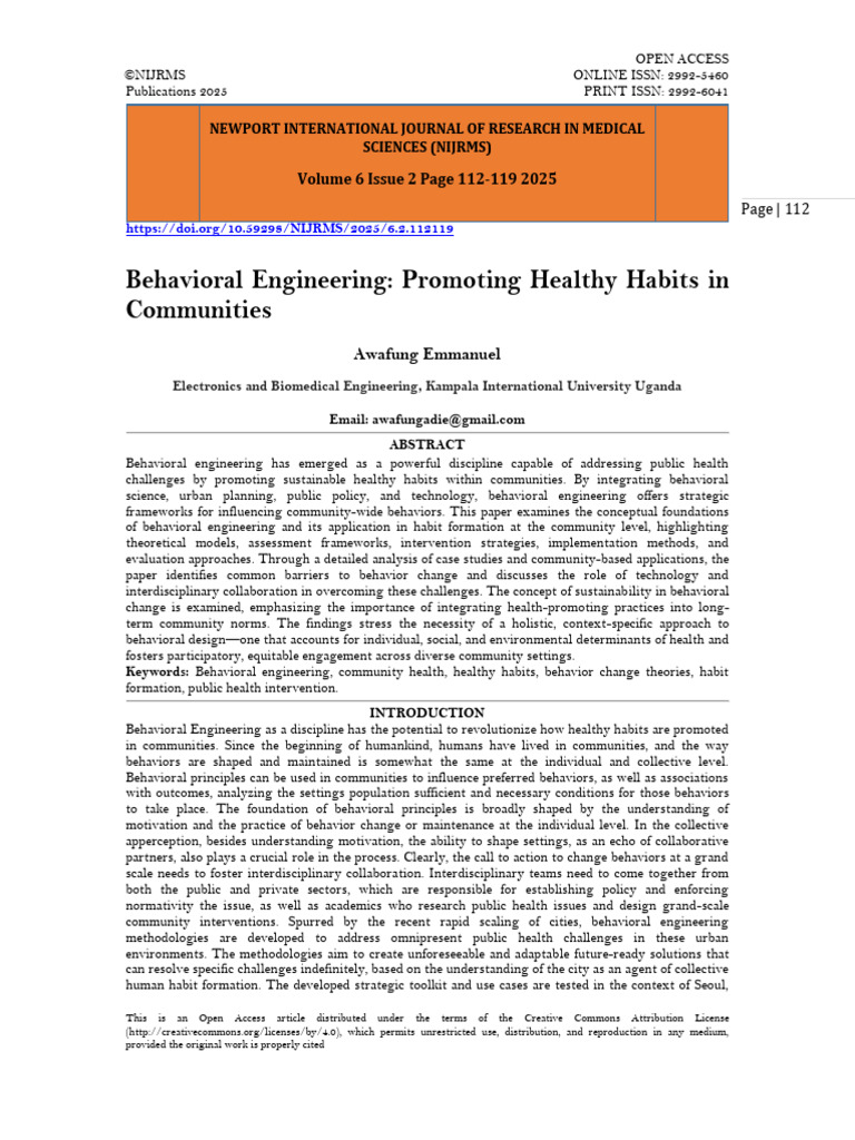 Behavioral Engineering: Promoting Healthy Habits in Communities (WWW ...