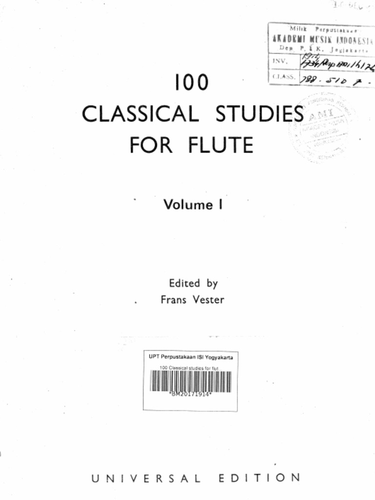 100 Classical Studies For Flute | PDF