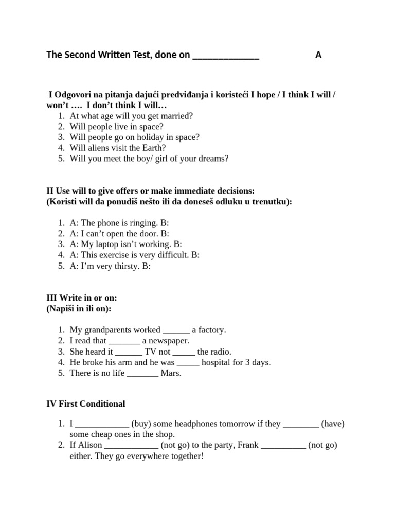 English Grammar Practice Test Guide | PDF