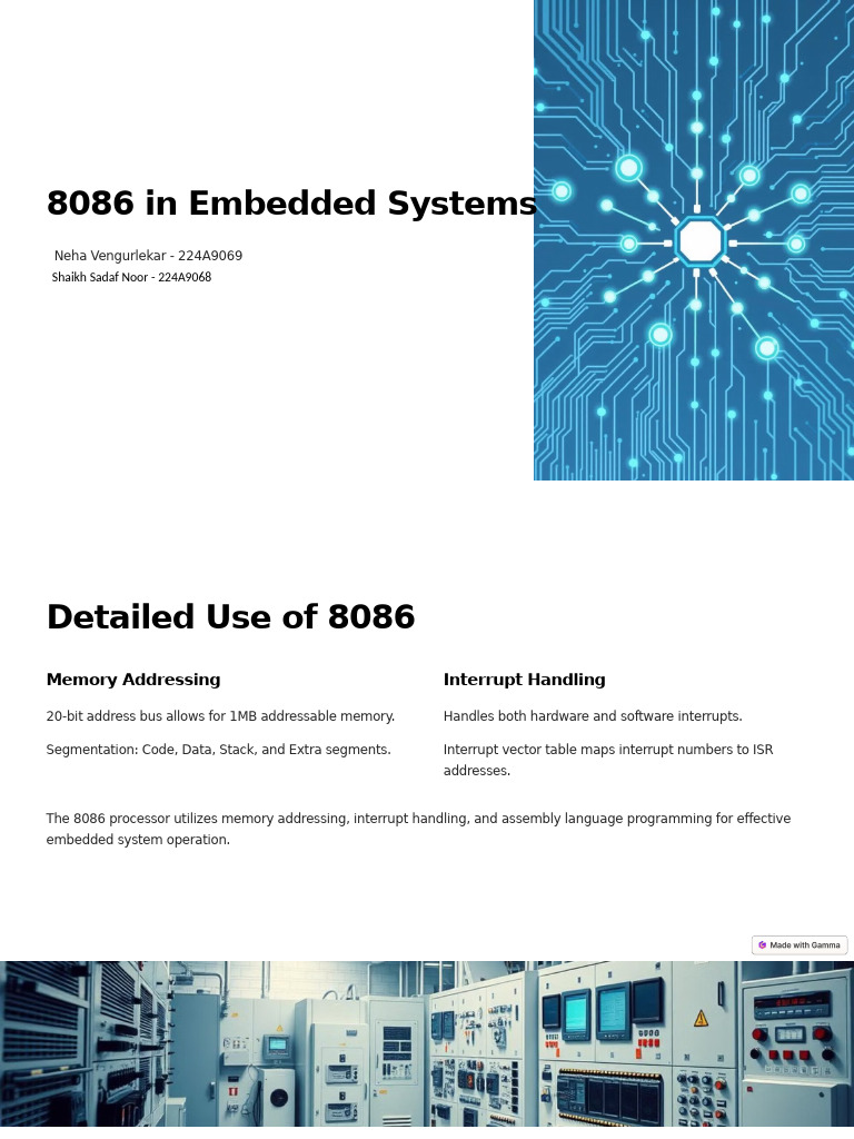 Applications of 8086 Microprocessor | PDF | Embedded System | Automation