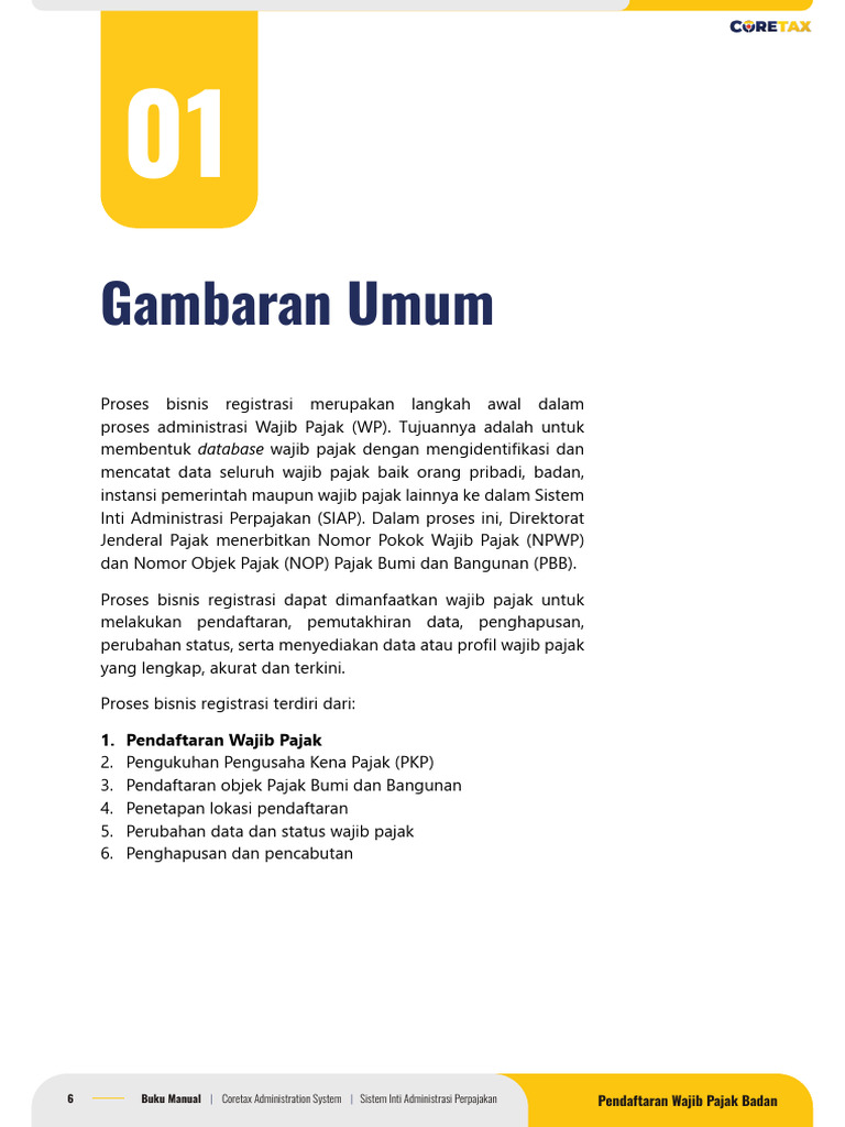 Buku Manual Coretax 2024 - 01 Gambaran Umum | PDF
