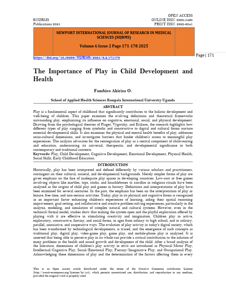 The Importance of Play in Child Development and Health (WWW - Kiu.ac ...