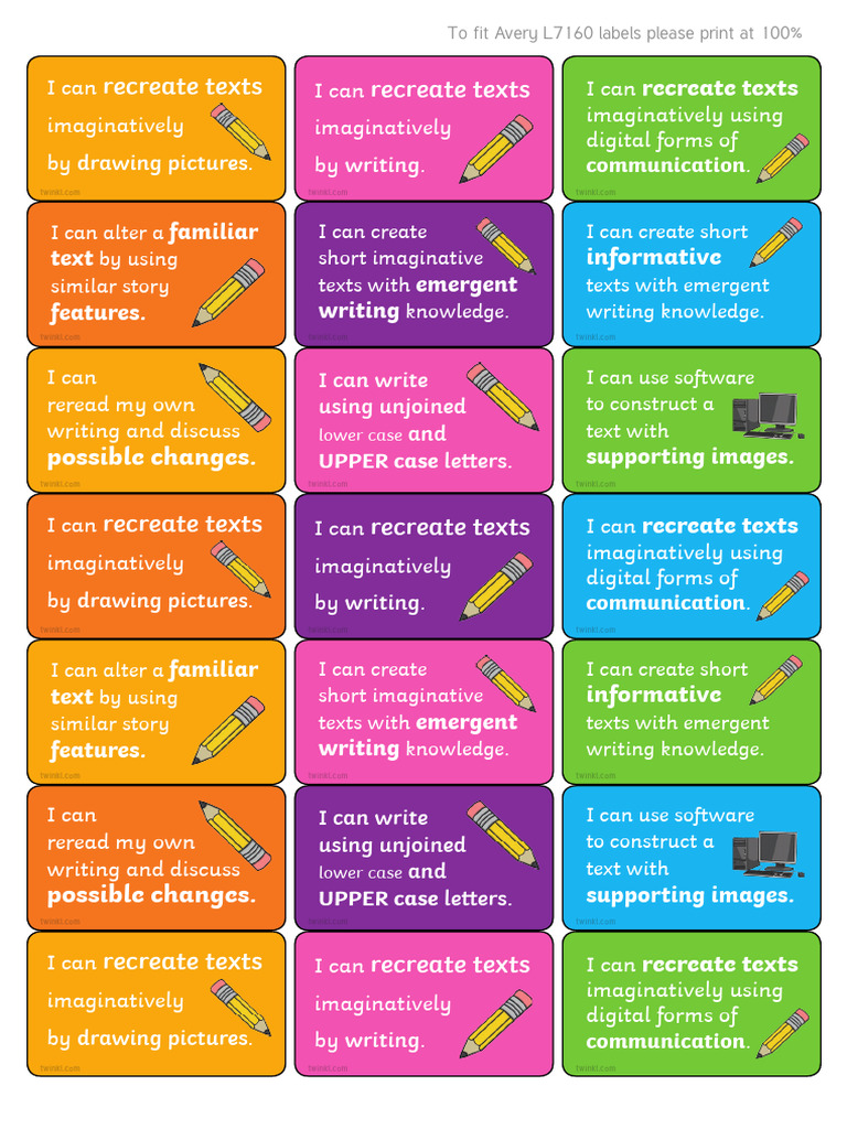 Au L 53282 Year 1 Writing Assessment Stickers - Ver - 1 | PDF ...