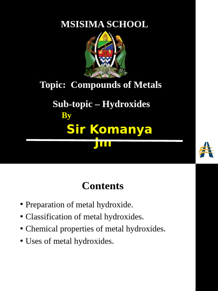 Lecture 2 - Hydroxides | PDF | Hydroxide | Sodium