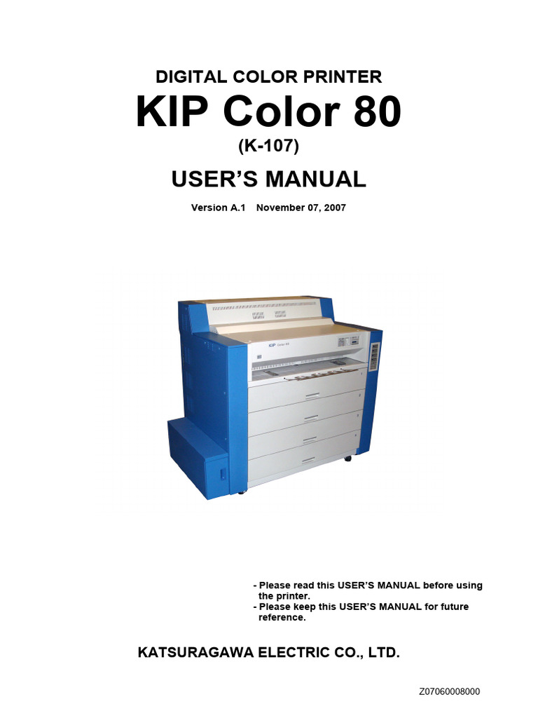 KIP KC80 UserManual EN vA1 | PDF | Electromagnetic Interference | Printer (Computing)