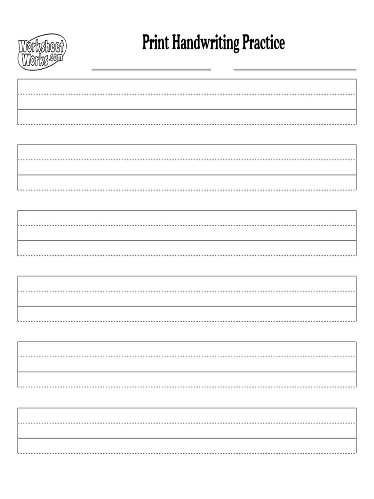WorksheetWorks Print Handwriting Practice 1 | PDF