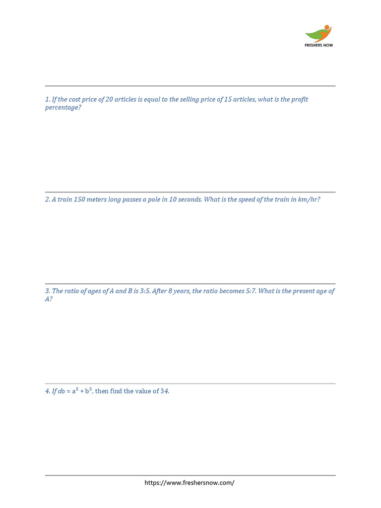 Mettl Test Aptitude Placement Paper | PDF | Odds | Length