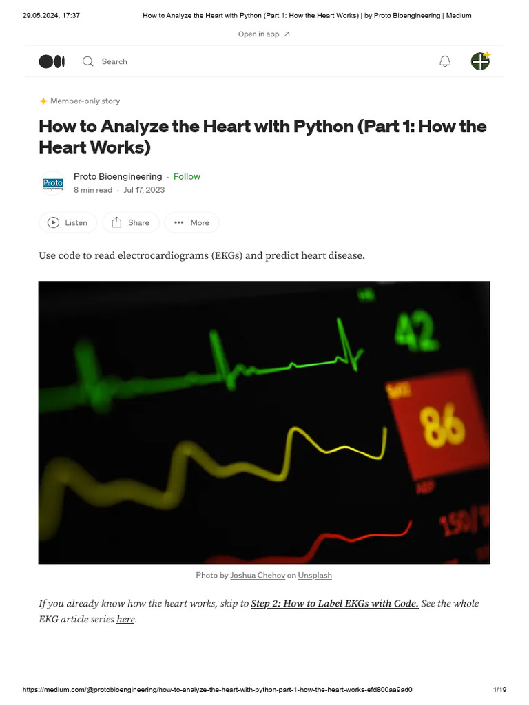How To Analyze The Heart With Python (Part 1 - How The Heart Works) - by Proto Bioengineering ...