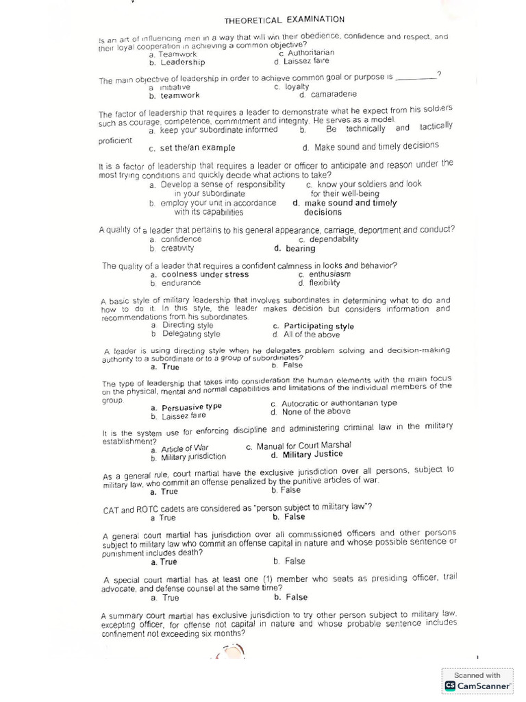 Theoretical Examination | PDF