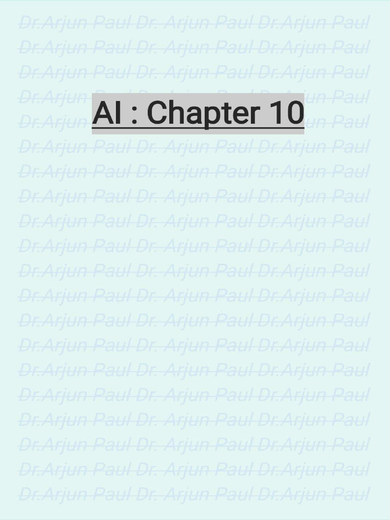 AI Chapter 10 | PDF
