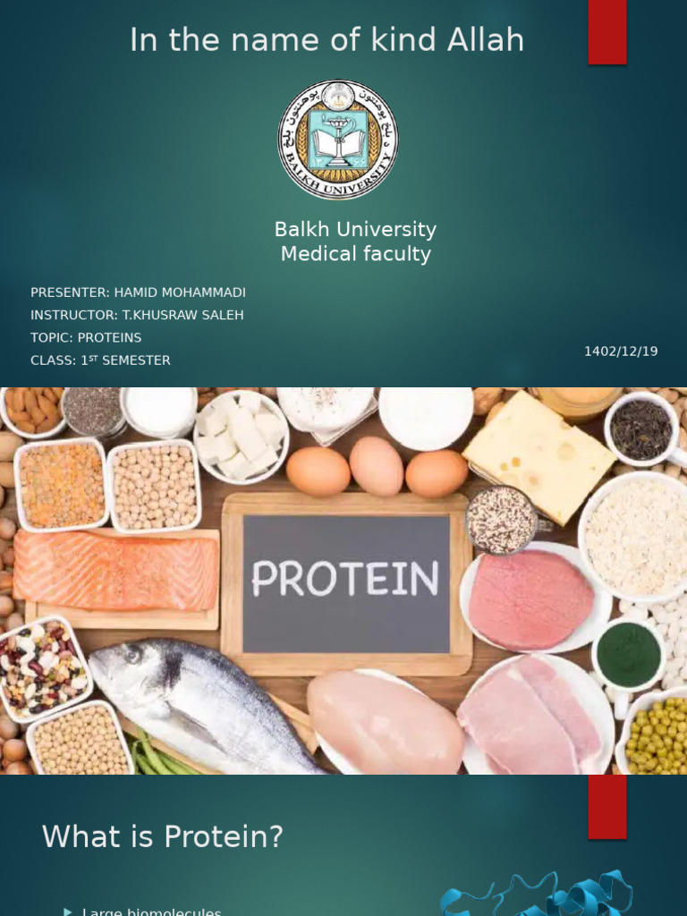 Proteins by Hamid Mohammadi | PDF | Amino Acid | Proteins