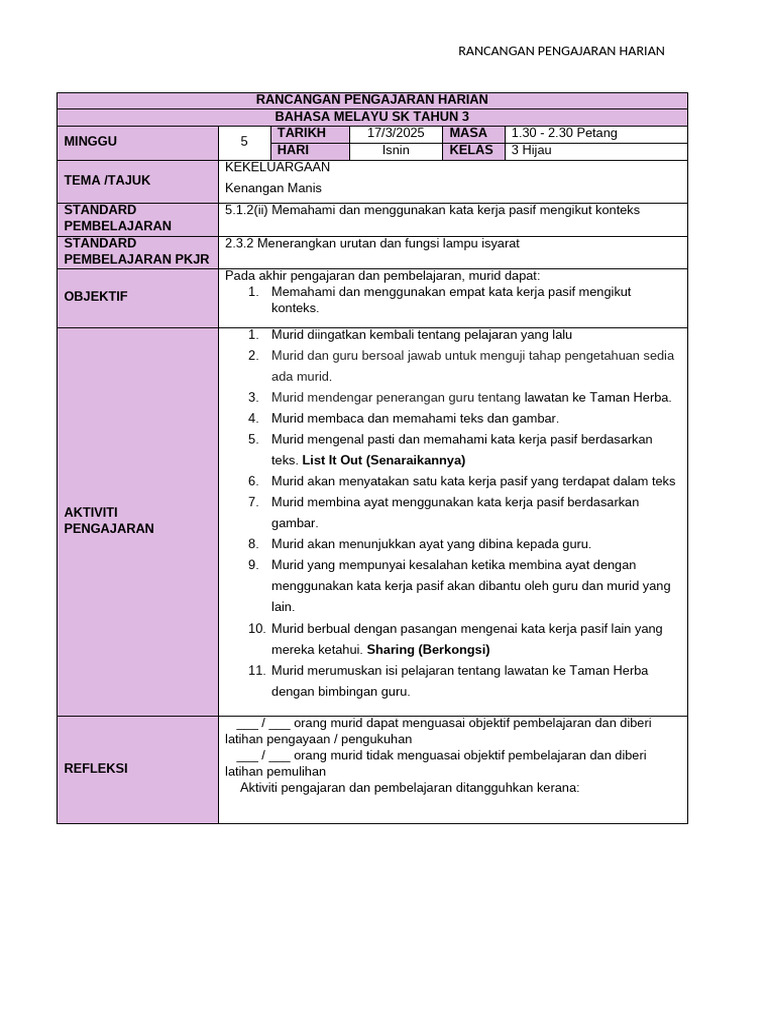 BM T3 HIJAU (ISNIN - JUMAAT) | PDF