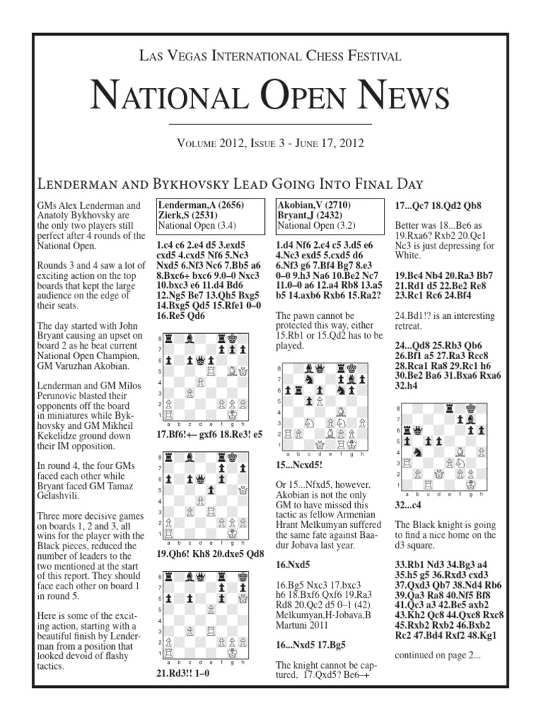 2025 Las Vegas Chess Festival Update | PDF | Chess Theory | Chess