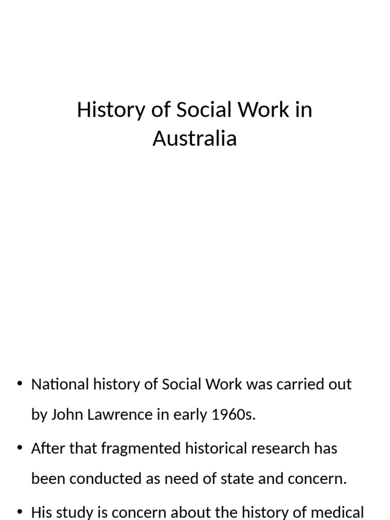 History of Social Work in Australia | PDF