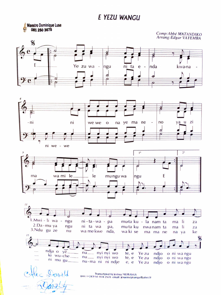 E Yesu Wangu(Original Version) | PDF