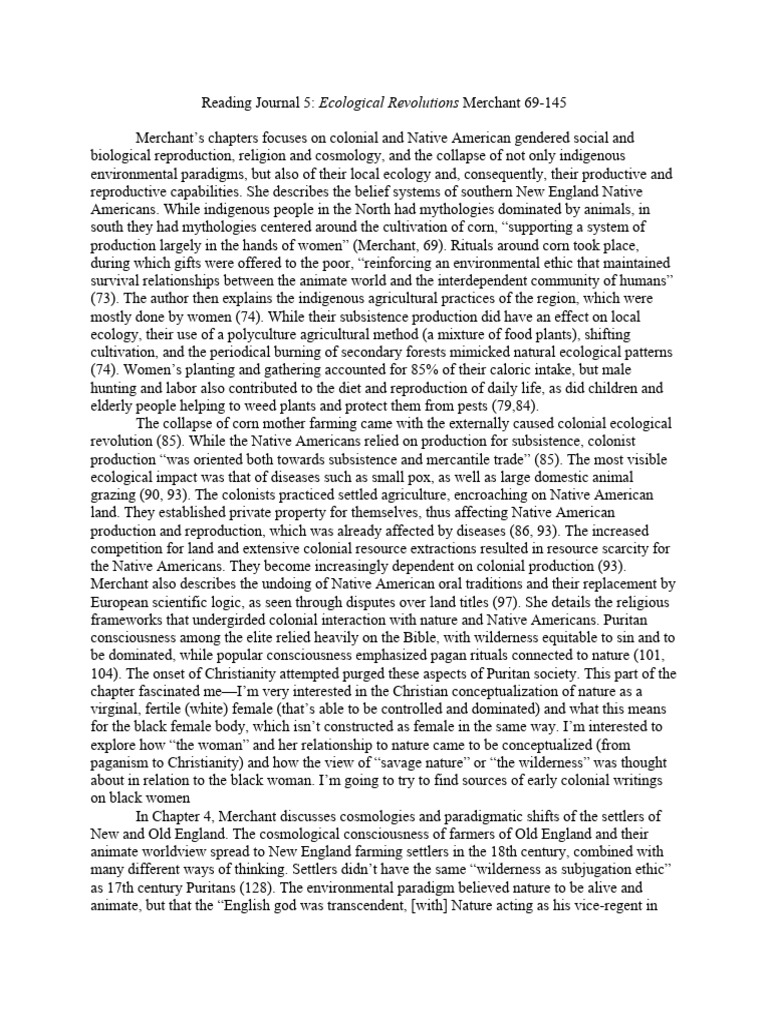 Reading Journal Example 4 | PDF | Agriculture | Colonialism