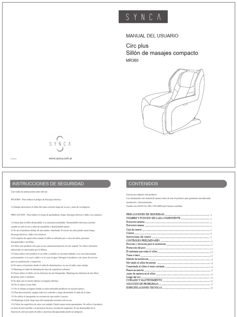 Usermanual mr360 Es | PDF | Cambiar | Masaje