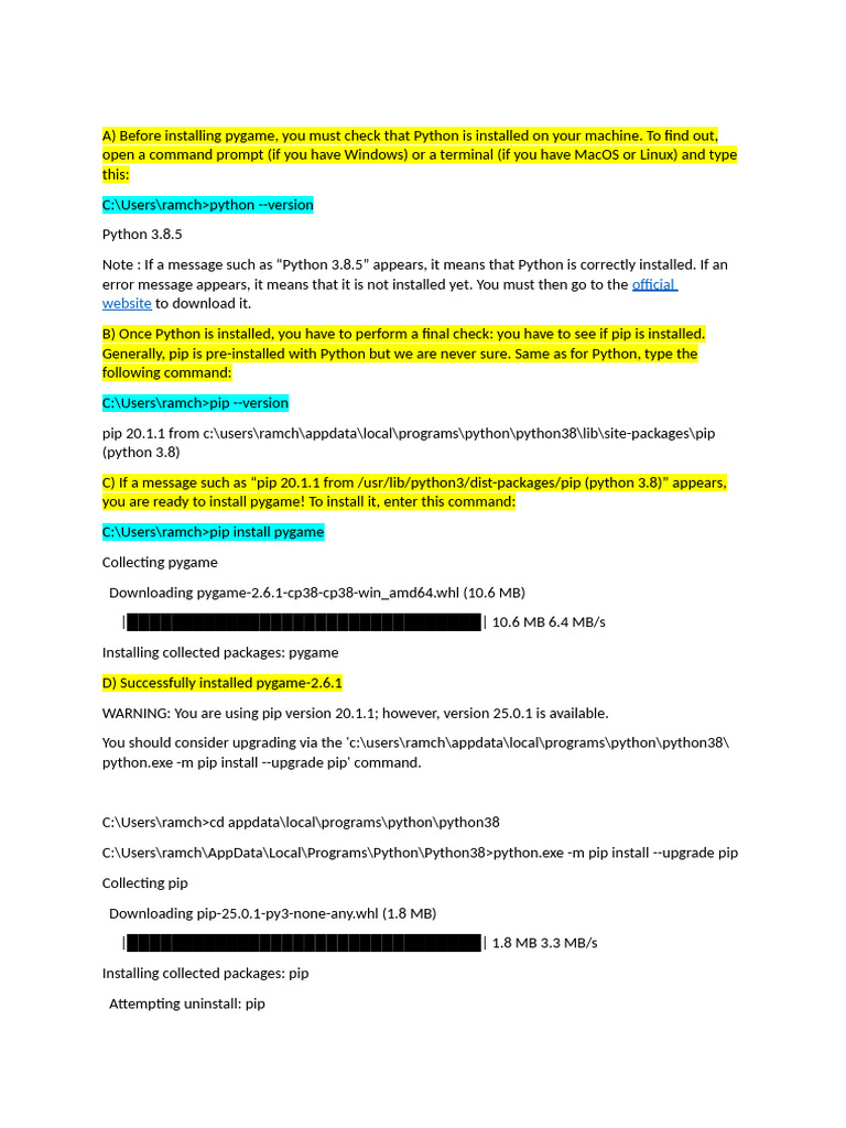 To Install Pip Follow The Manual | PDF