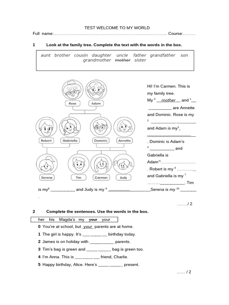 Test Welcome to my world | PDF