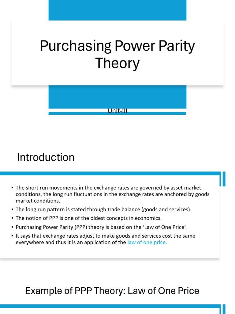 PPP Theory and Price Changes Impact | PDF | Purchasing Power Parity ...