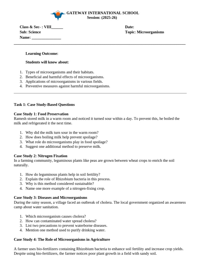 Worksheet Crop Production and Management in Plants 2025 - C | PDF ...