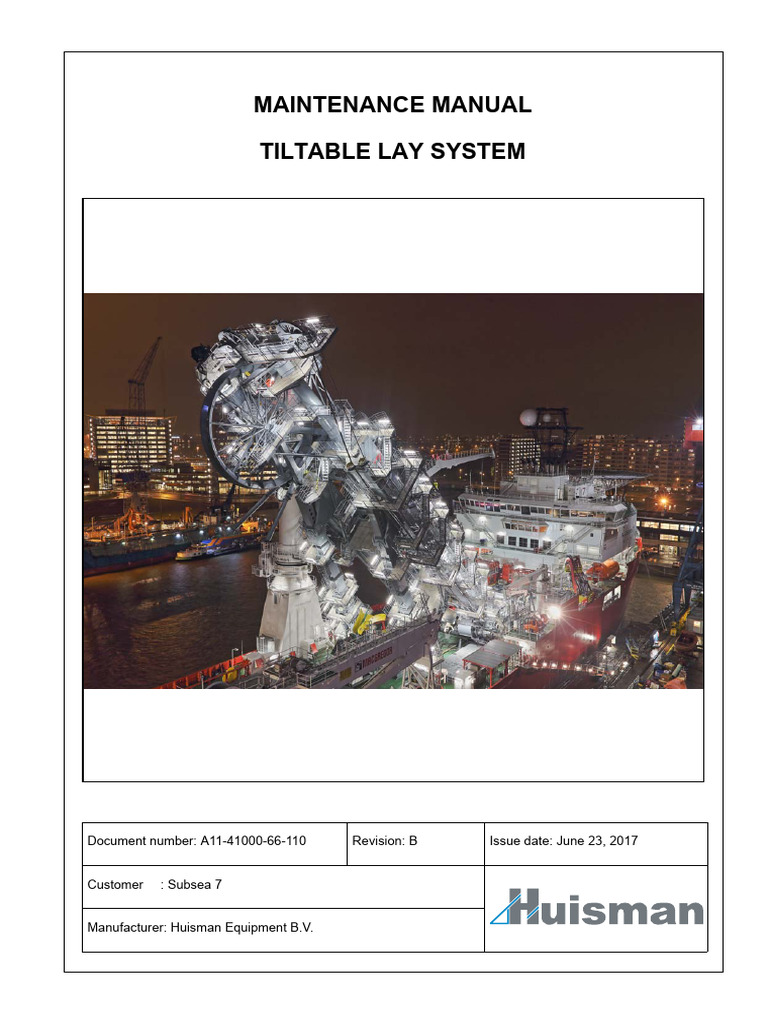 Tiltable Lay System Maintenance Guide | PDF | Equipment | Manufactured ...