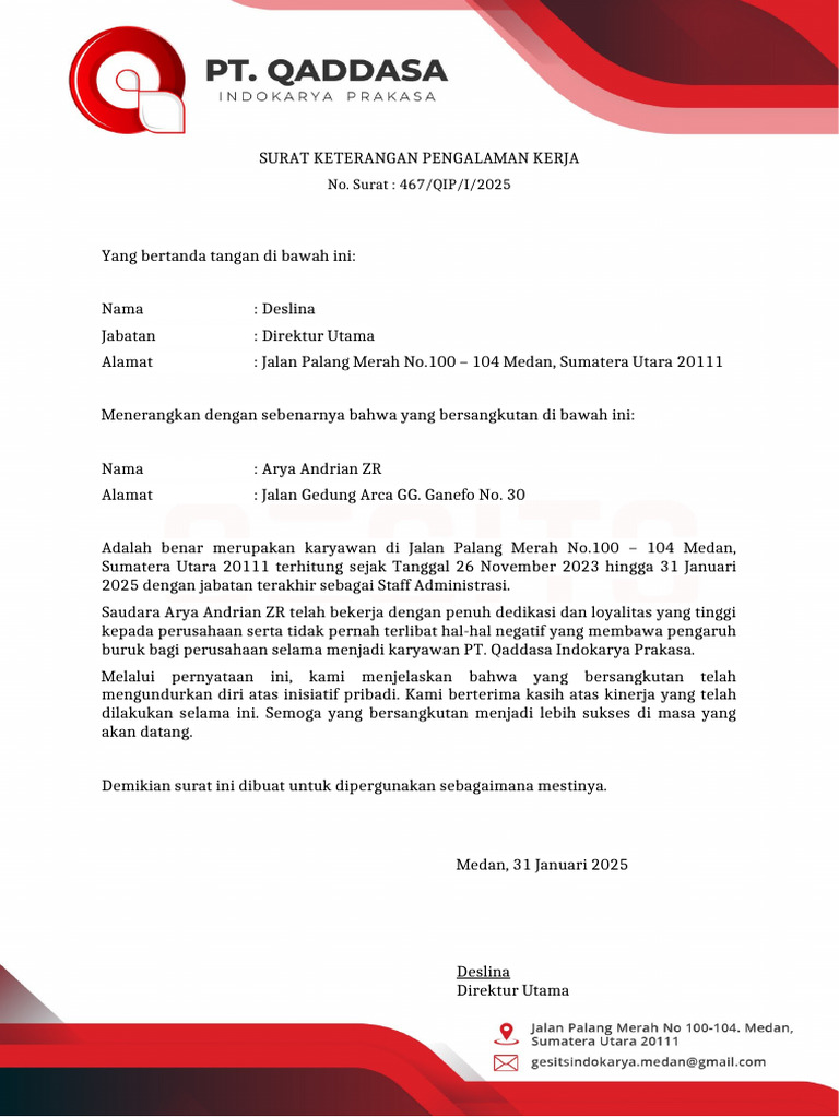 Contoh Surat Paklaring | PDF