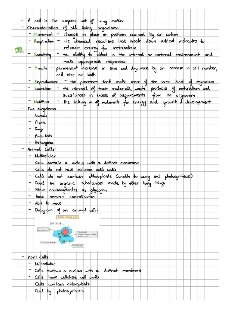 Cell Biology Notes | PDF