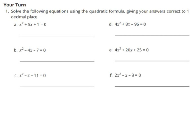 Quadratic Formula | PDF