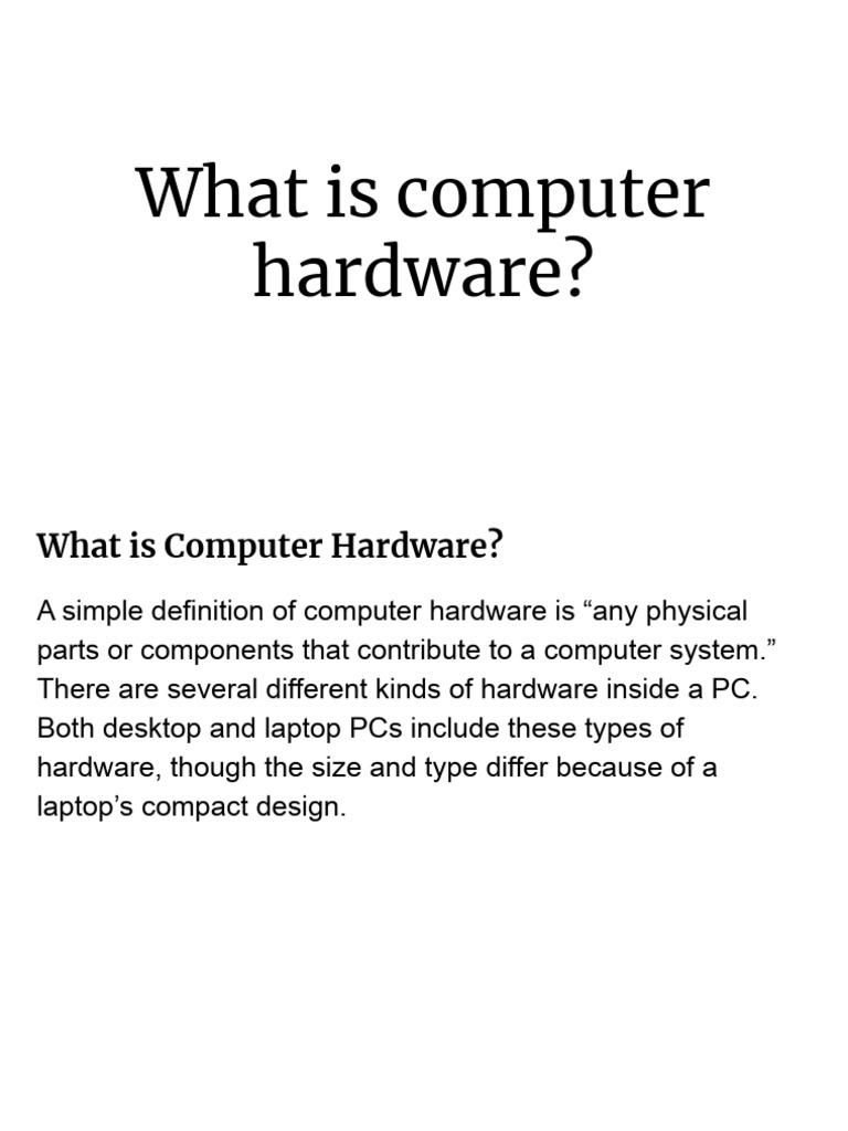 III. What Is Computer Hardware and Software | PDF | Solid State Drive | Hard Disk Drive