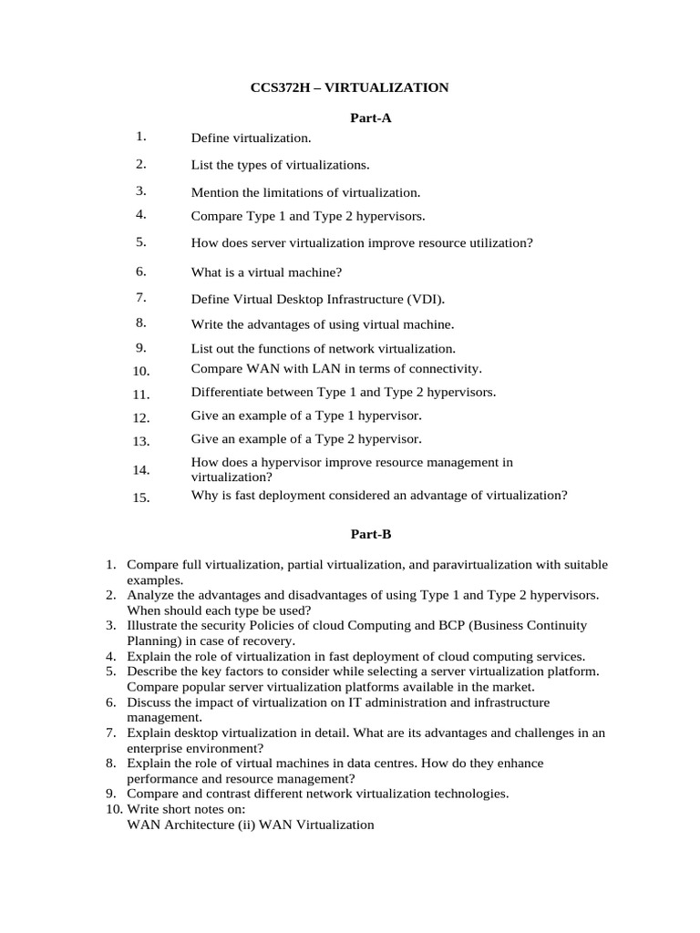 Virtualization Question Bank | PDF