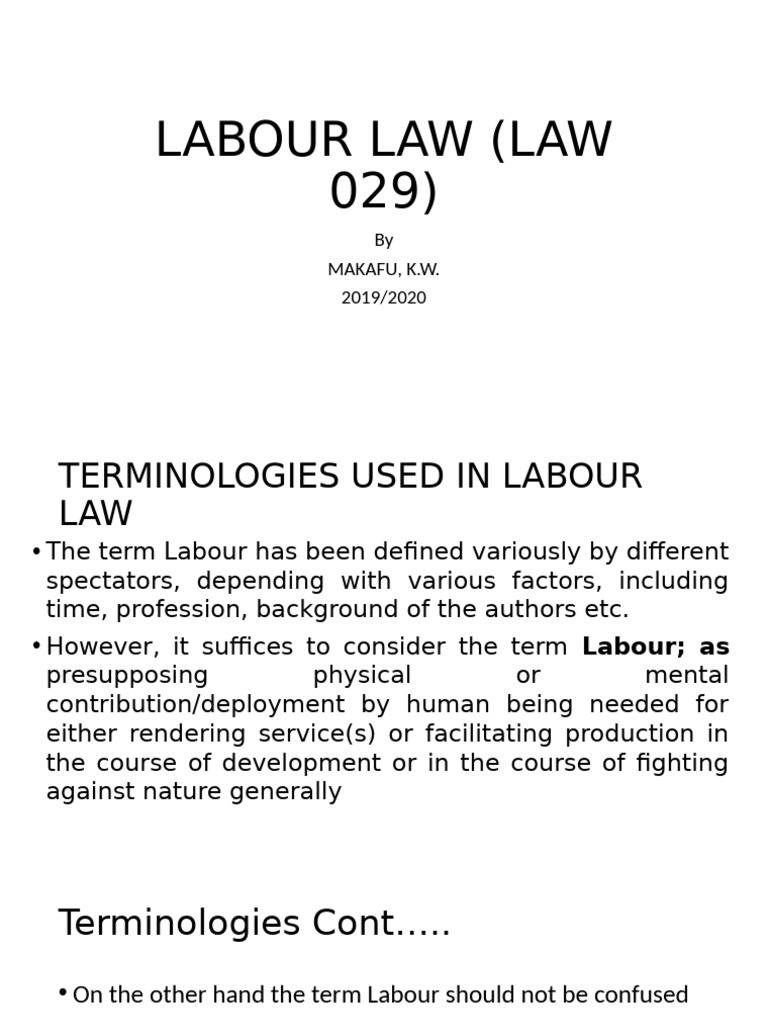 Labour Law (Law 230) | PDF | Trade Union | Employment