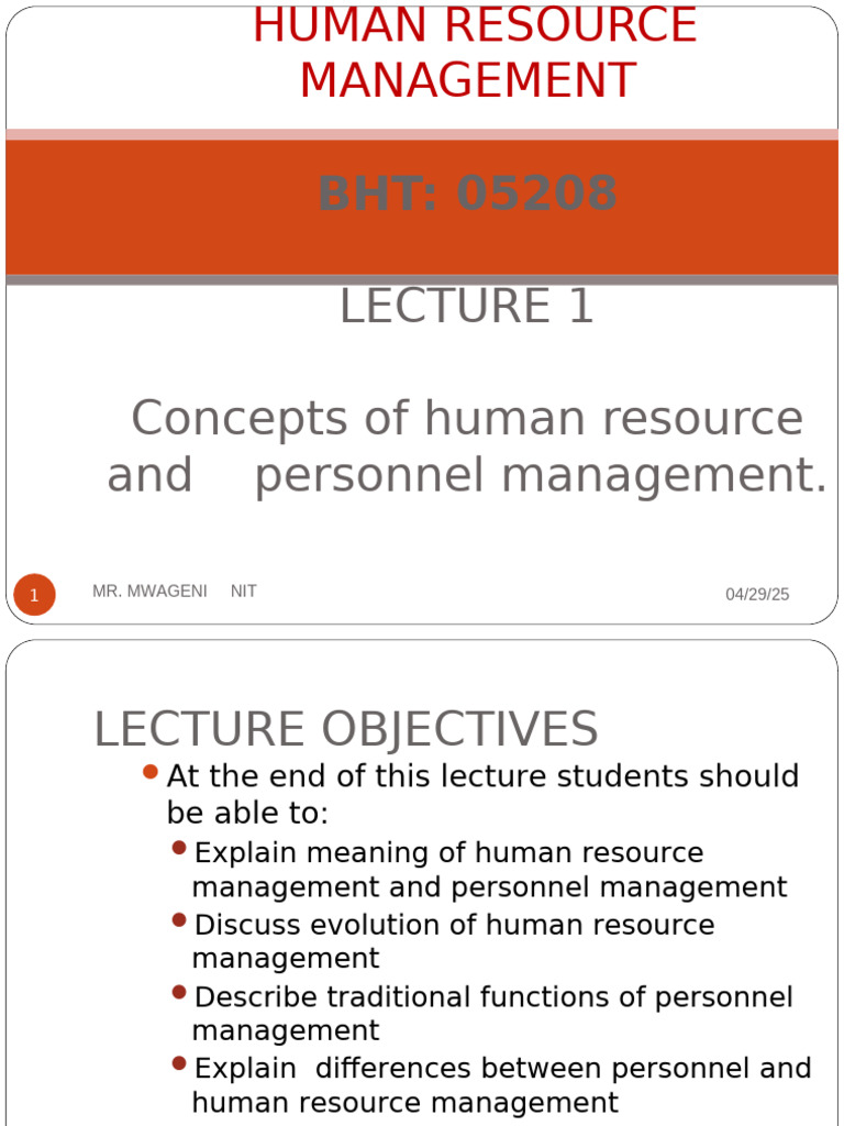 Human Resource Management Overview | PDF | Human Resource Management ...