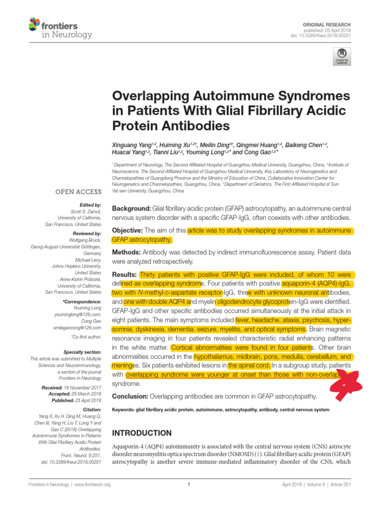autoimmune overlap syndromes | PDF | Central Nervous System | Medical ...
