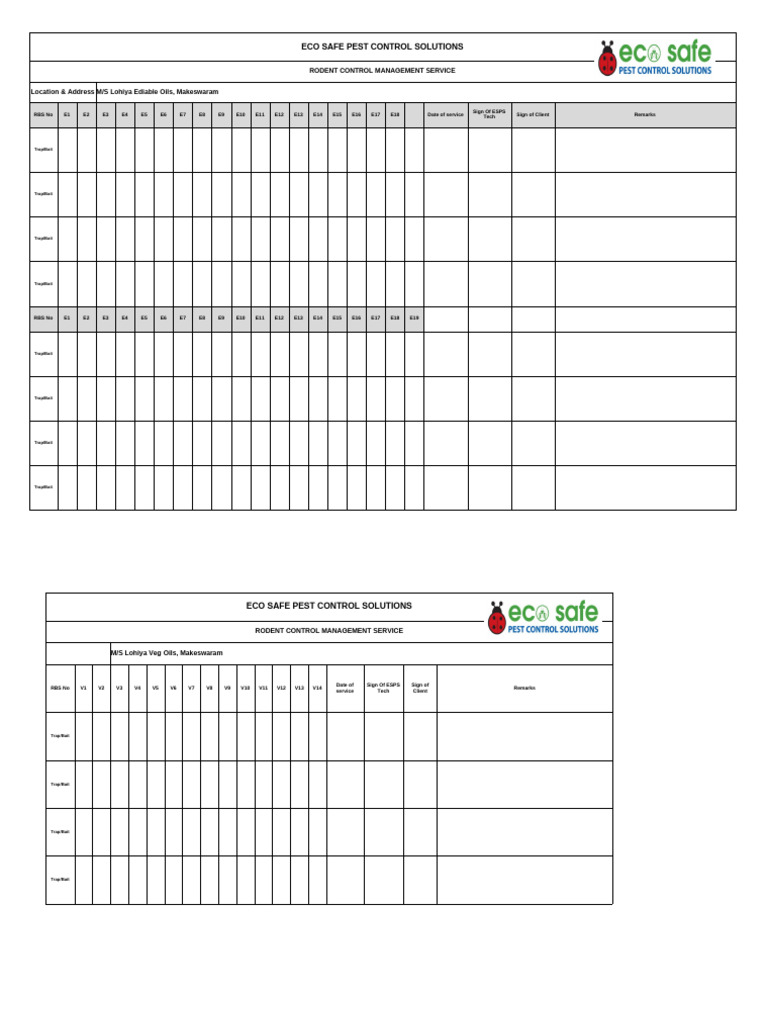 ESPS Log Sheet RCMS | PDF
