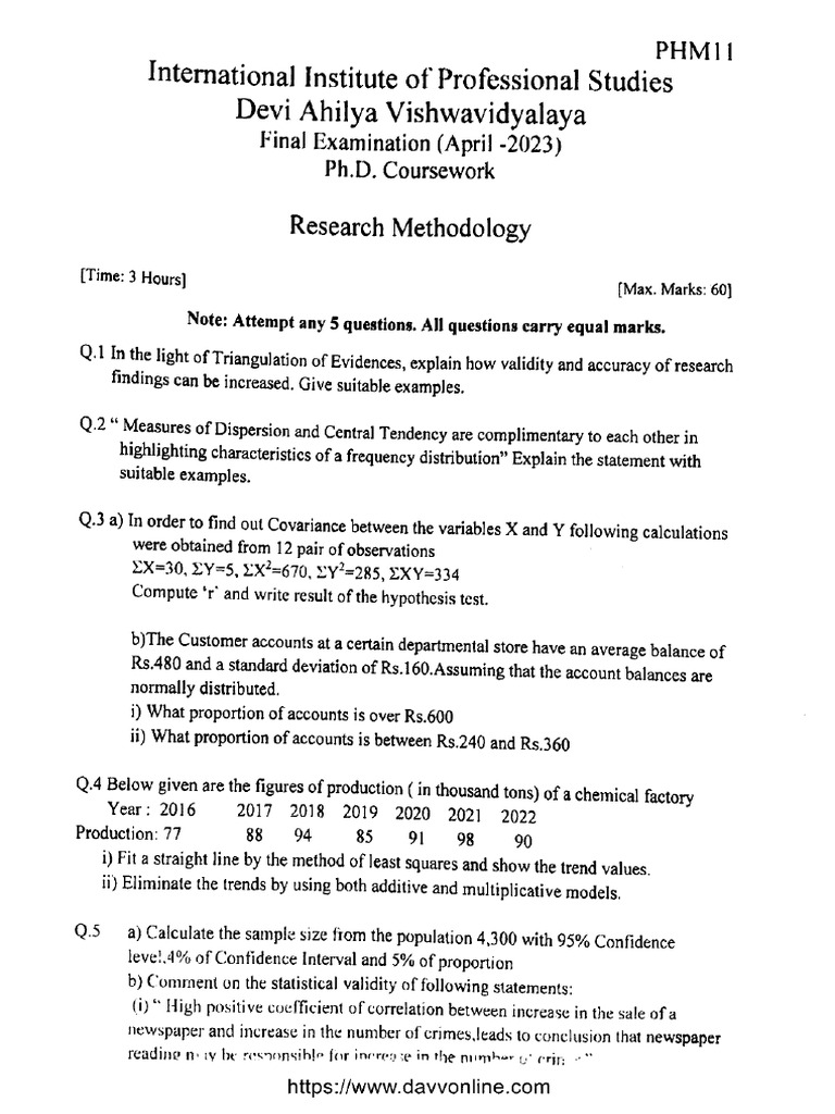 PHD Final Research Methodology Phm11 Apr 2023 | PDF