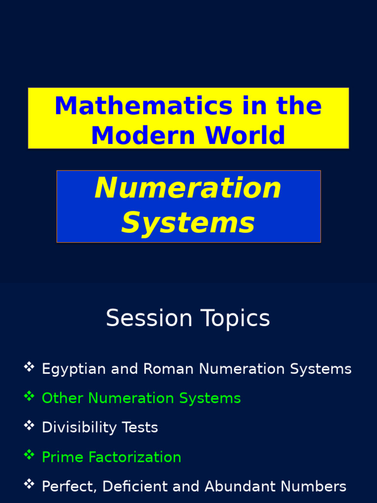G28 06 Numeration System PPT Show | PDF | Numbers | Prime Number