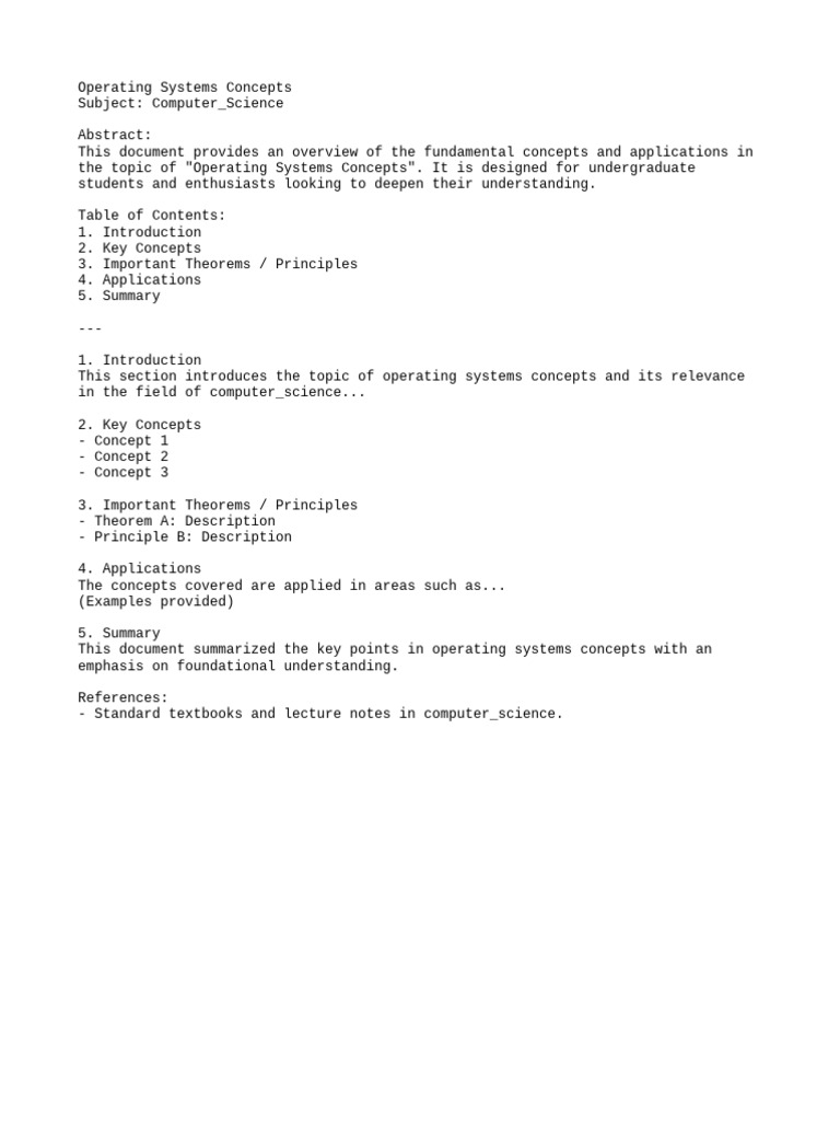 Operating Systems Concepts | PDF