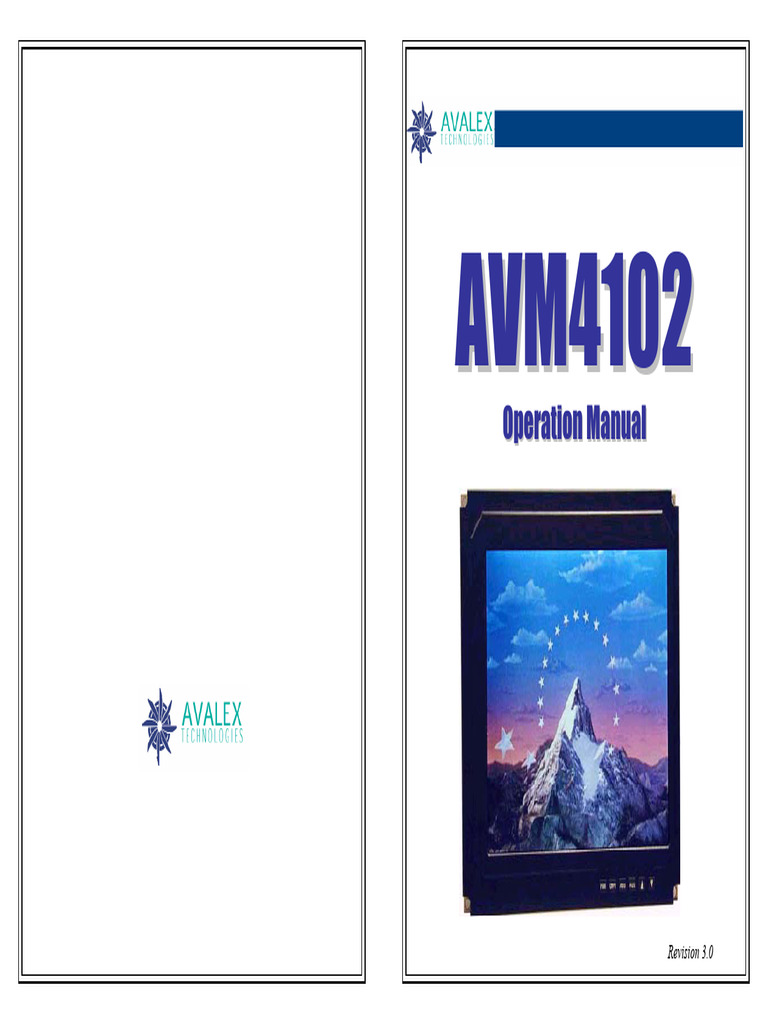Avalex Center Screen Ops Manual1 | PDF | Video | Button (Computing)